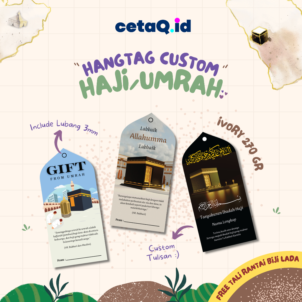 Custom ORDER Hajj Umrah Souvenir Hang tag | Hangtag handtag Tasyakuran ...