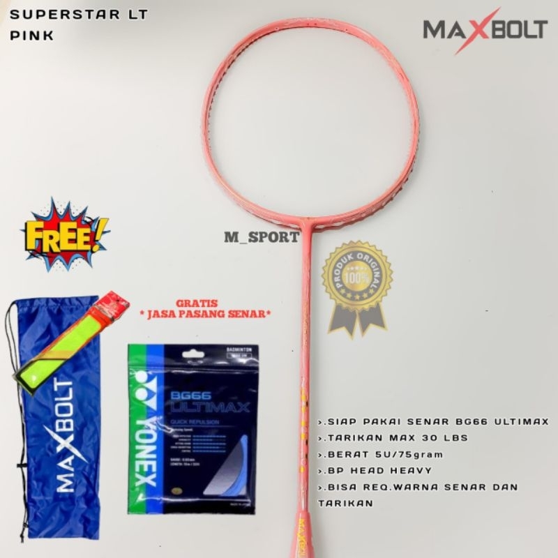 Original MAXBOLT SUPERSTAR LT Badminton RACKET | Shopee Malaysia