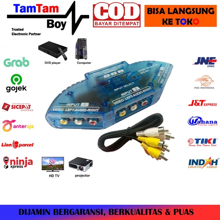 Audio Video - AV Switcher Selector 3 Inputs 1 Output Switch Selector ...