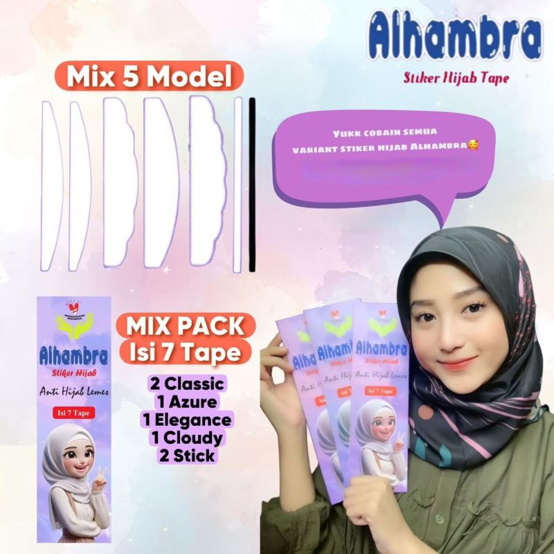 Alhambra Mix Pack Mixed hijab Tape Stickers Mix 5 Variant Models ...