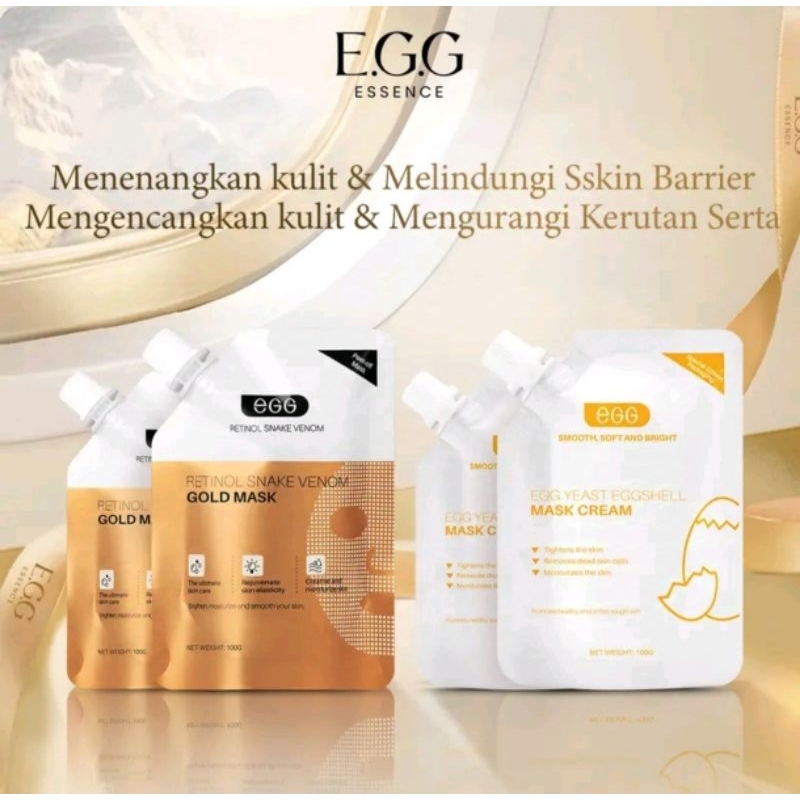 Egg EGG Shell & Gold Retinol Facial Mask Original BPOM | Shopee Malaysia