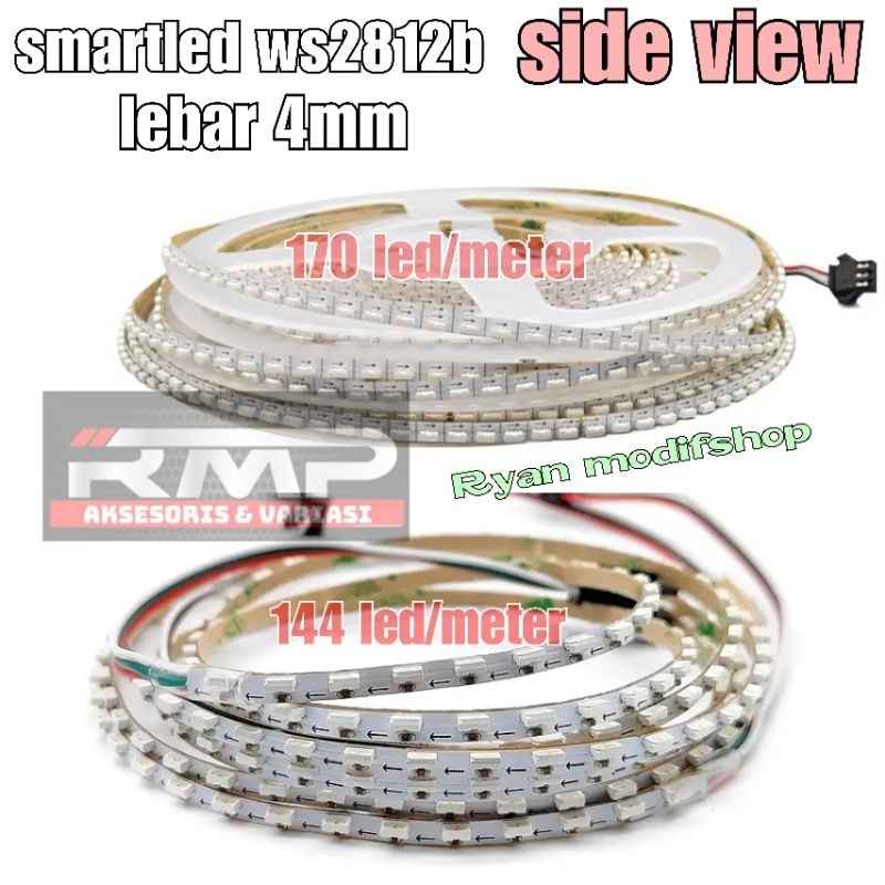 Led strip lights ws2812b side View 170 led and 144 led per meter led ...