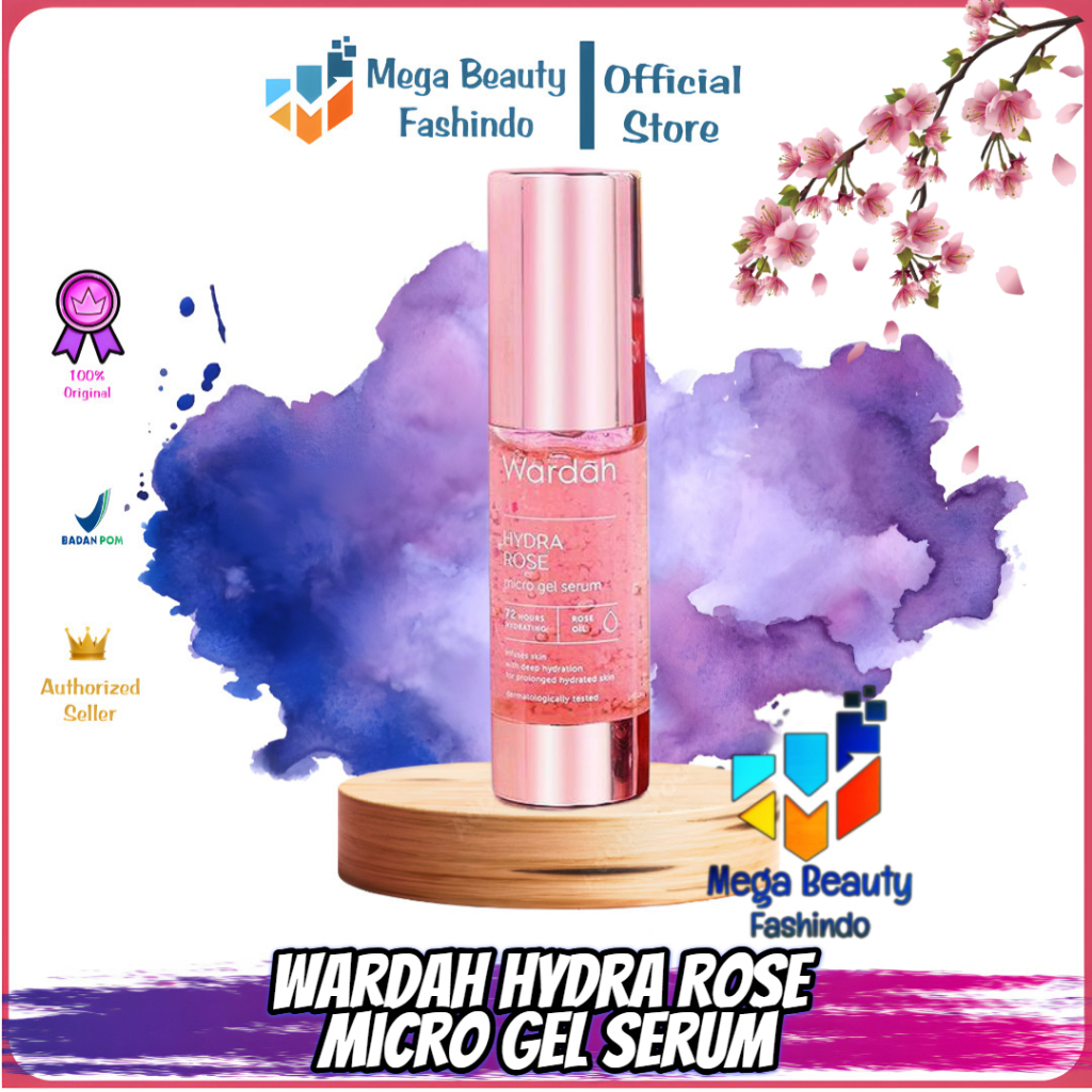 Wardah Hydra Rose Micro Gel Serum 30ml | Face Serum Hydrating Rose Oil ...