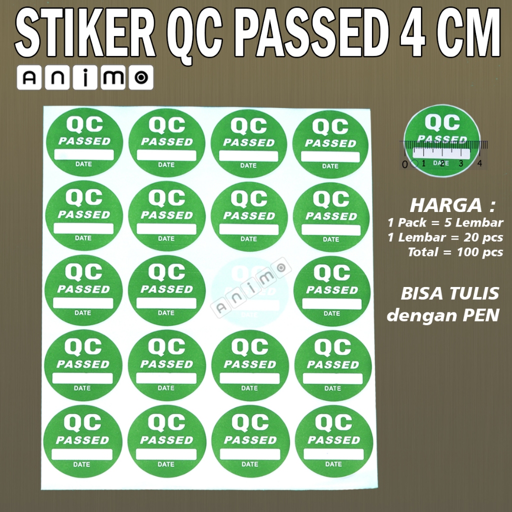 QC PASSED ROUND STICKER - QC HOLD - QC REJECT 40 mm - Quality Control ...