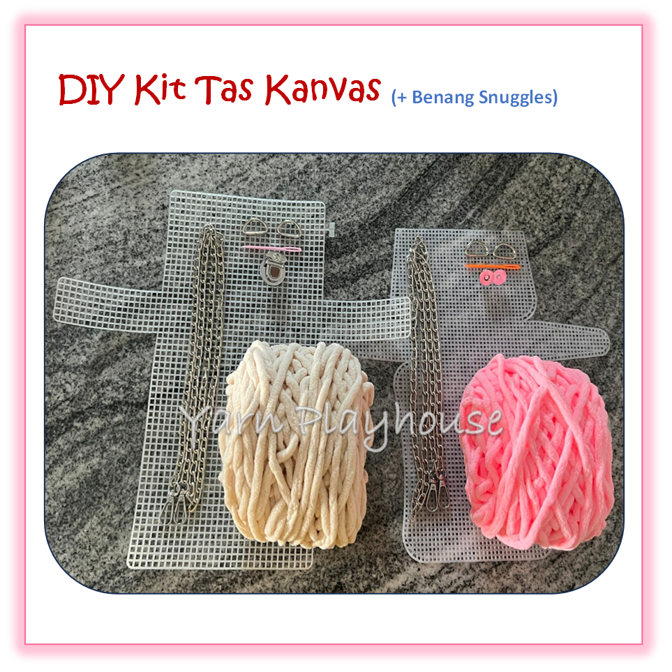 Diy Kit plastic canvas bag with yarn Snuggles chenille package craft ...