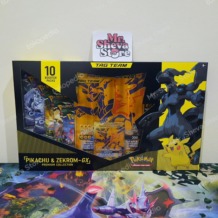 Pokemon TCG Tag Team Pikachu & Zekrom GX Premium Collection Box | Shopee Malaysia