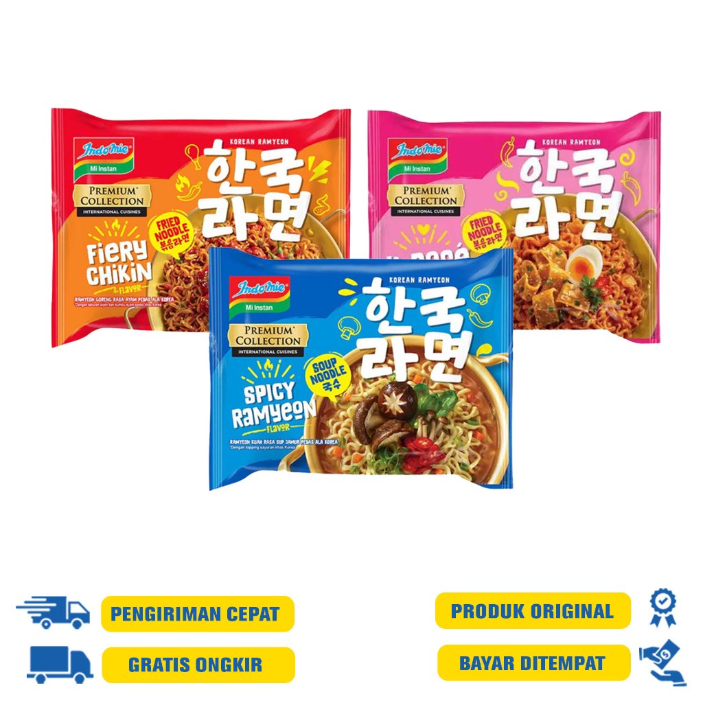 Indomie Korean Premium 85 GR | 94 GR - K Rose | Spicy Ramyeon | Fiery ...