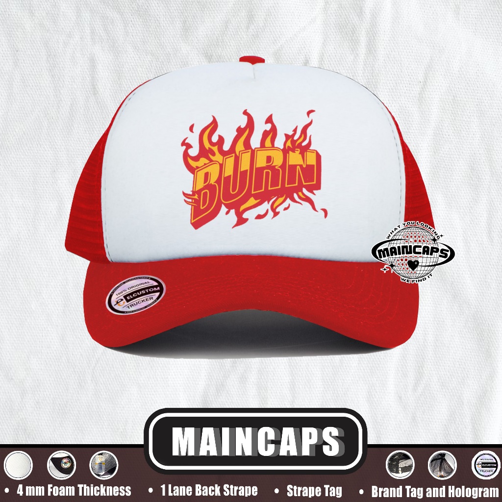 Maincaps - BURN snapback hat / Custom / Own Design / Trucker hat ...