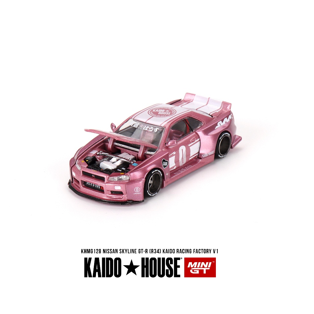 Mini GT Nissan Skyline GTR R34 Kaido House Racing Factory V1 Pink ...