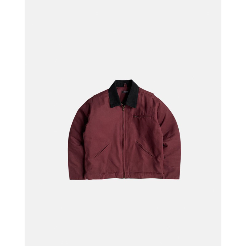 Timbre Work Jacket Quilted Maroon Black | Shopee Malaysia