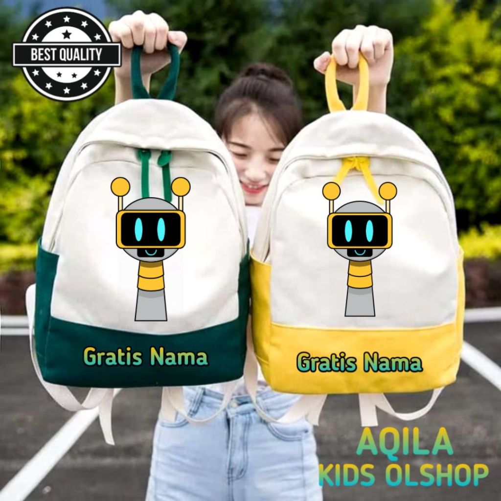 Sprunki FUNBOT school children's backpack | Shopee Malaysia
