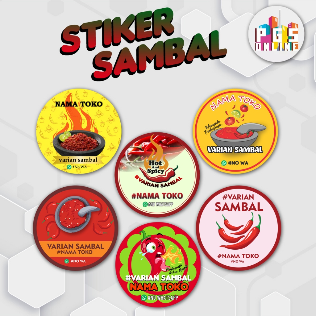 Round BONDAC Sambal Sticker DIAMETER 5 CM / Sambal Label Sticker ...