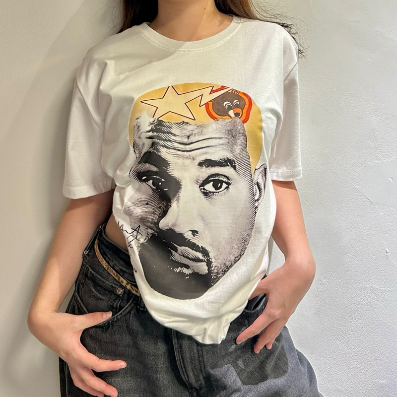 Kanye crop top y2k baby tee retro stretch vintage ahs style stockholm ...