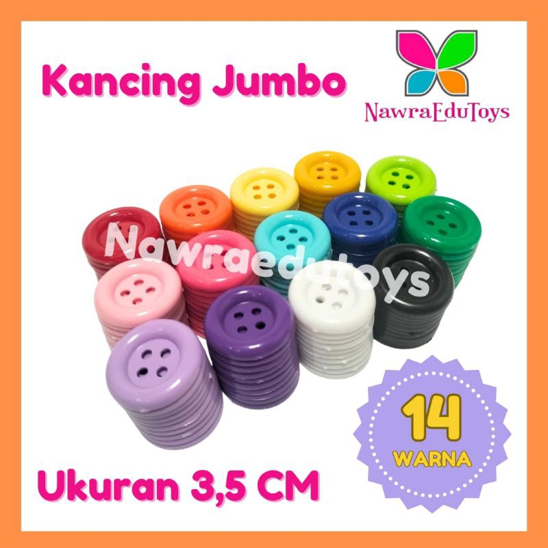Jumbo BUTTONS 3,5 cm colorful per dozen (price for 12 pcs) | Shopee ...