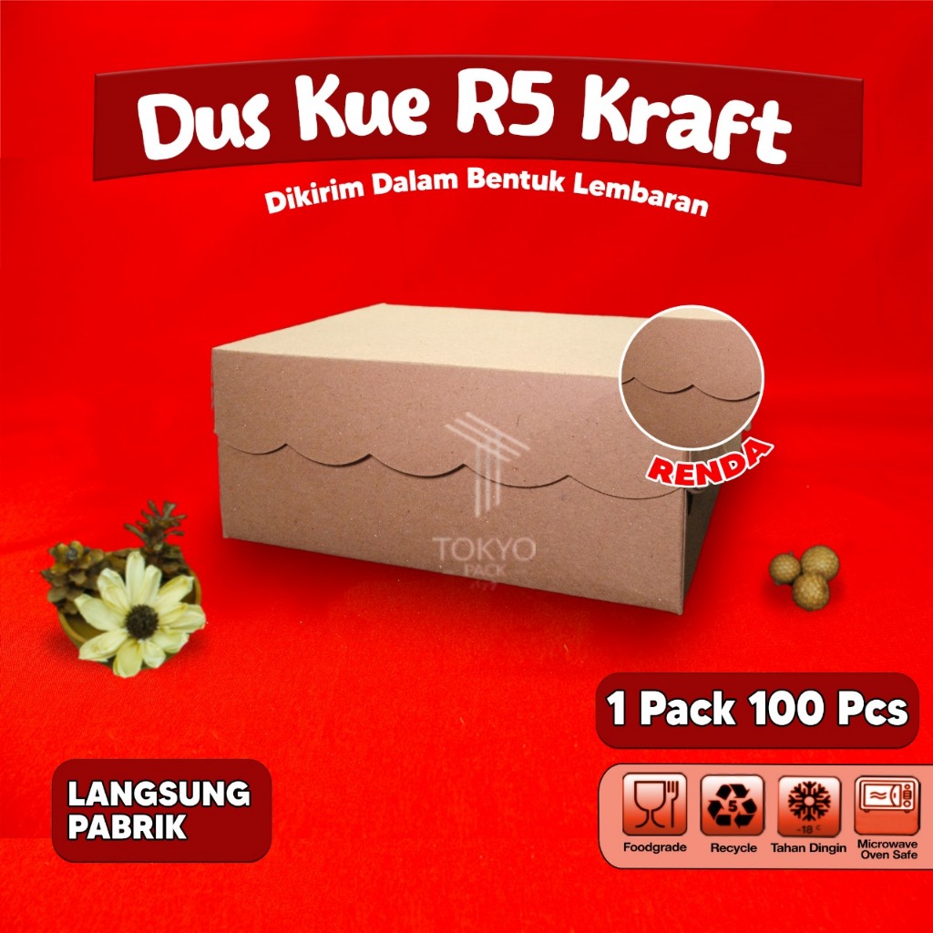 R5 Kraft Lace Cake Box 275gsm Fried Bread Cake Box | Shopee Malaysia