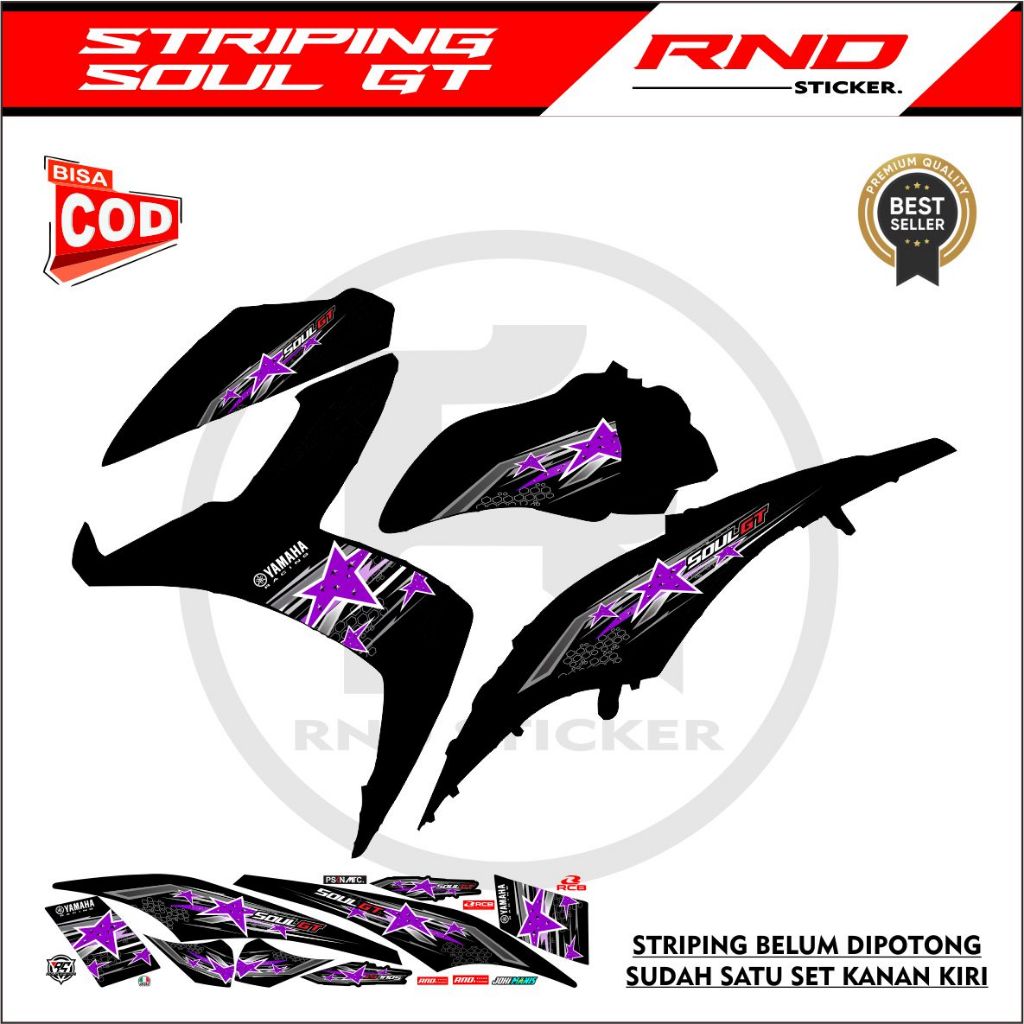 Striping variations of the Yamaha Soul GT 115 simple elegant star motif ...