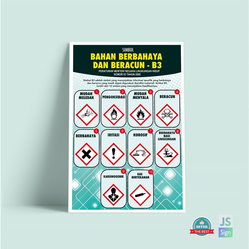 SAFETY POSTER K3 SYMBOL MATERIAL B3 | Shopee Malaysia