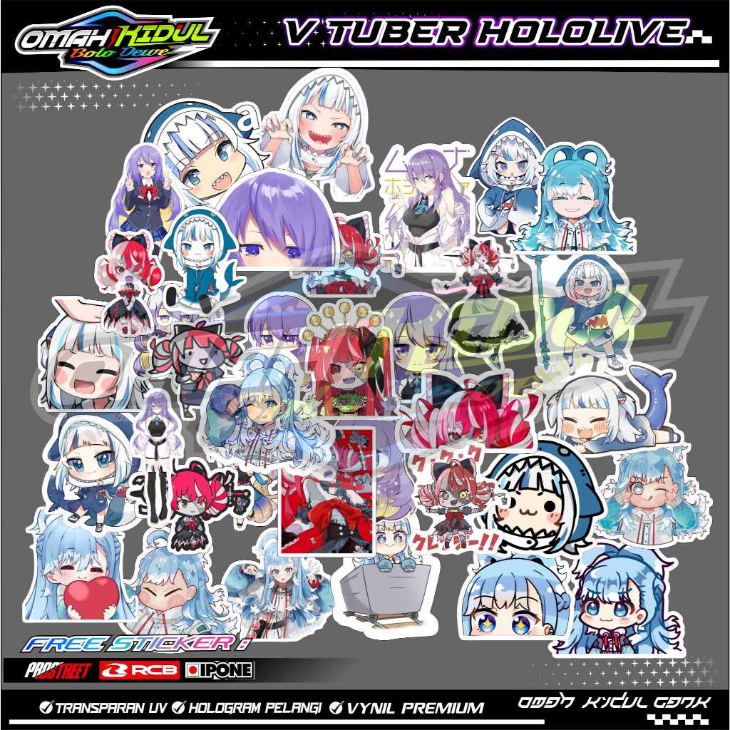 Pack V TUBER HOLOLIVE STICKER / WATERPROOF V TUBER HOLOLIVE STICKER ...