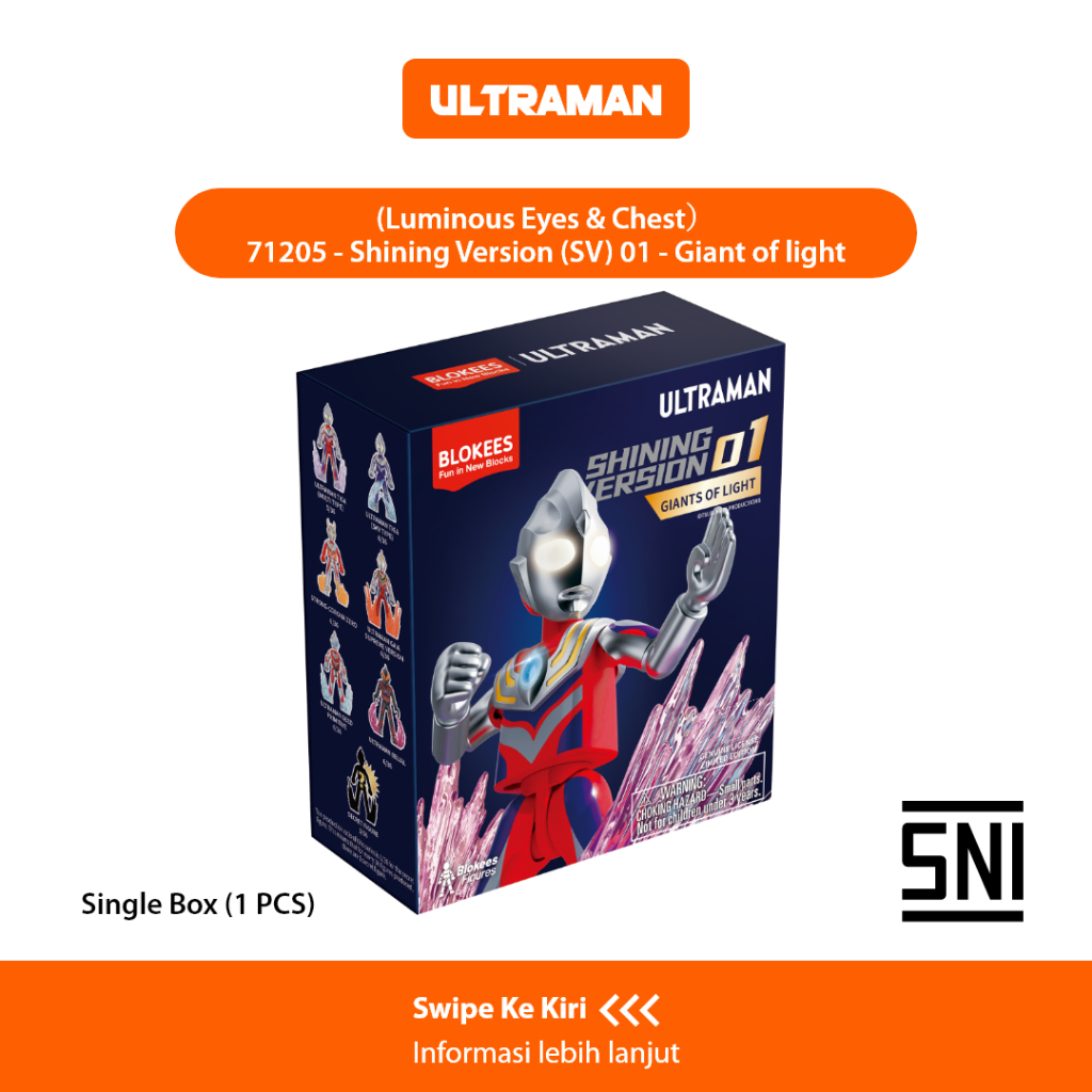 Blokees Blind box Ultraman Giant of Light (Luminous Eyes & chest) Gacha ...