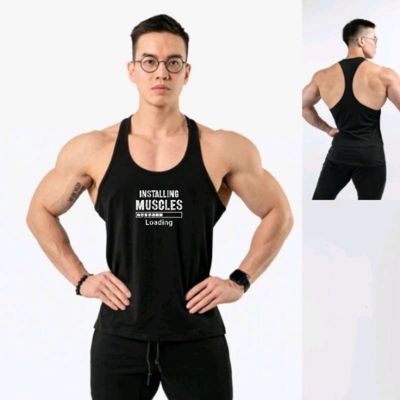 Installation Muscles Muscle Gym Stringer Singlet Small Strap Tank Top ...