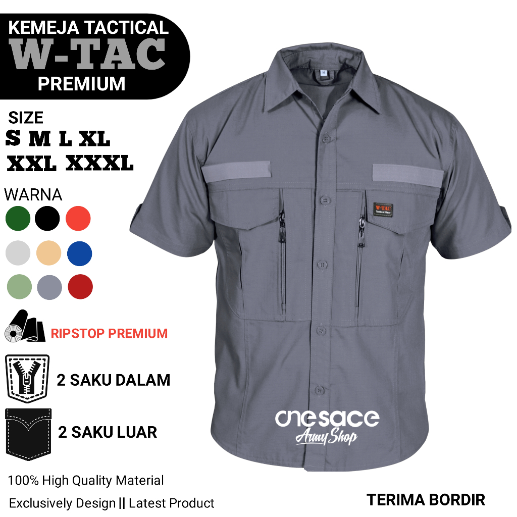 KEMEJA Wtac RIPSTOP TORNADO Short Sleeve Men's Tactical Shirt Field ...