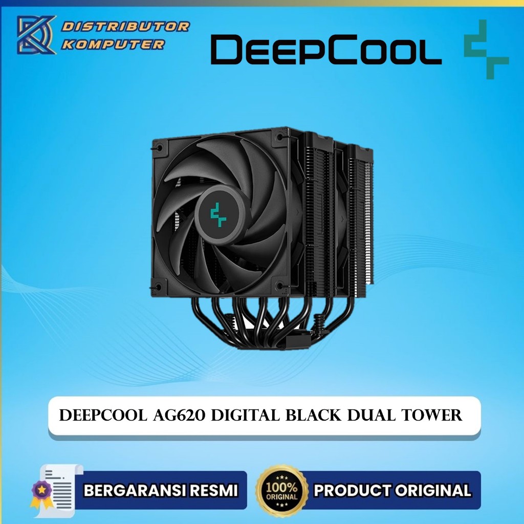Deepcool CPU COOLER AG620 DIGITAL BLACK DUAL-TOWER WITH A TEMPERATURE DISPLAY | Shopee Malaysia