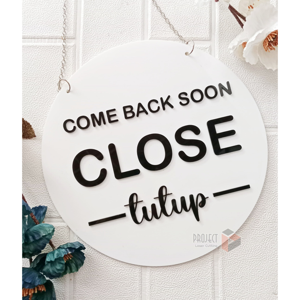 Acrylic OPEN CLOSE THE SHOP DOOR | Acrylic BOARD embossed OPEN AND ...