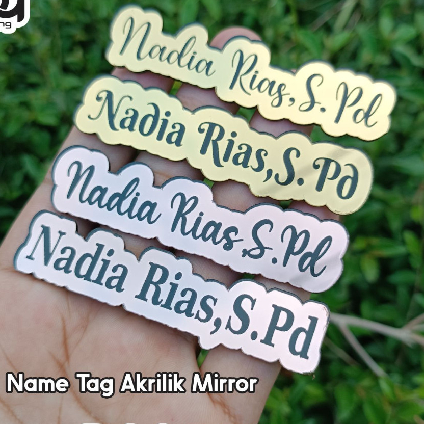 Acrylic Name Brooch / Chest Name / Acrylic Name Tag / Mirror Acrylic ...