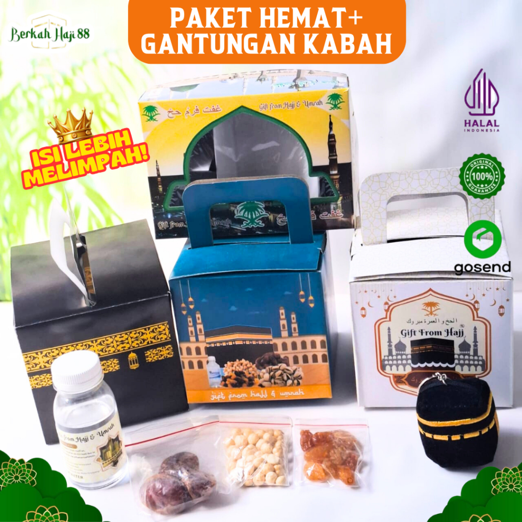 GANTUNGAN Packet By By Haji and Umroh Water Zamzam ori + Arabic Beans ...