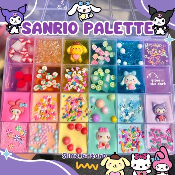 Sanrio PALETTE SLIME || Slime PALETTE 24PCS || Many COLORFUL SLIME ...