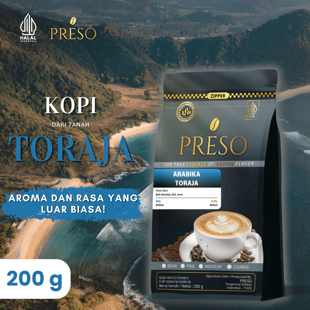 Preso Toraja Sapan Arabica Coffee 200 grams | Shopee Malaysia
