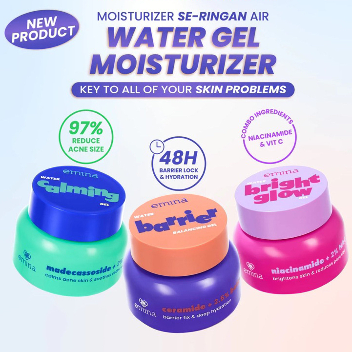 HITAM Elysabethme Emina Water Gel Moisturizer 30gr brightens & reduces ...