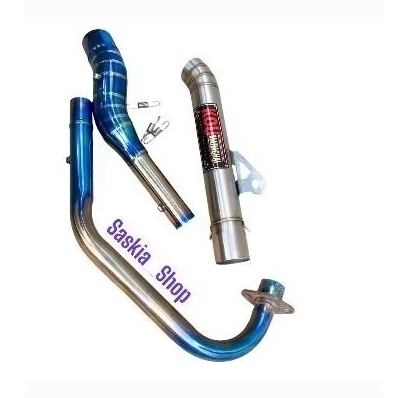 (3) 1 Set KOU SUPER open exhaust muffler Spec open blue pipe and big ...