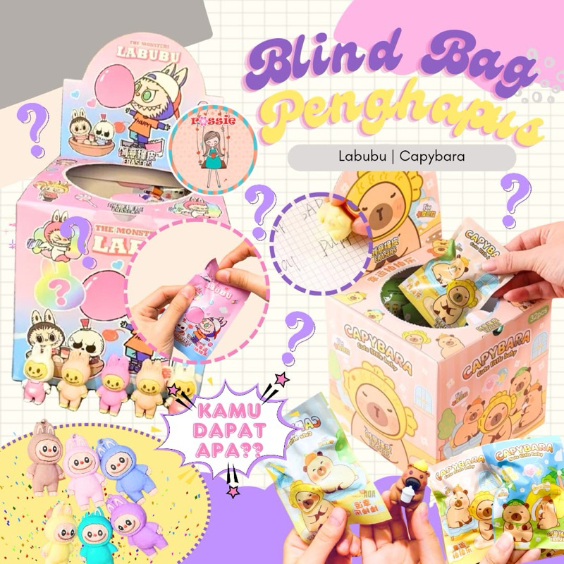 Labubu Blind Bag Eraser/Capaba Blind Bag Eraser/Lawapia Blind Box ...