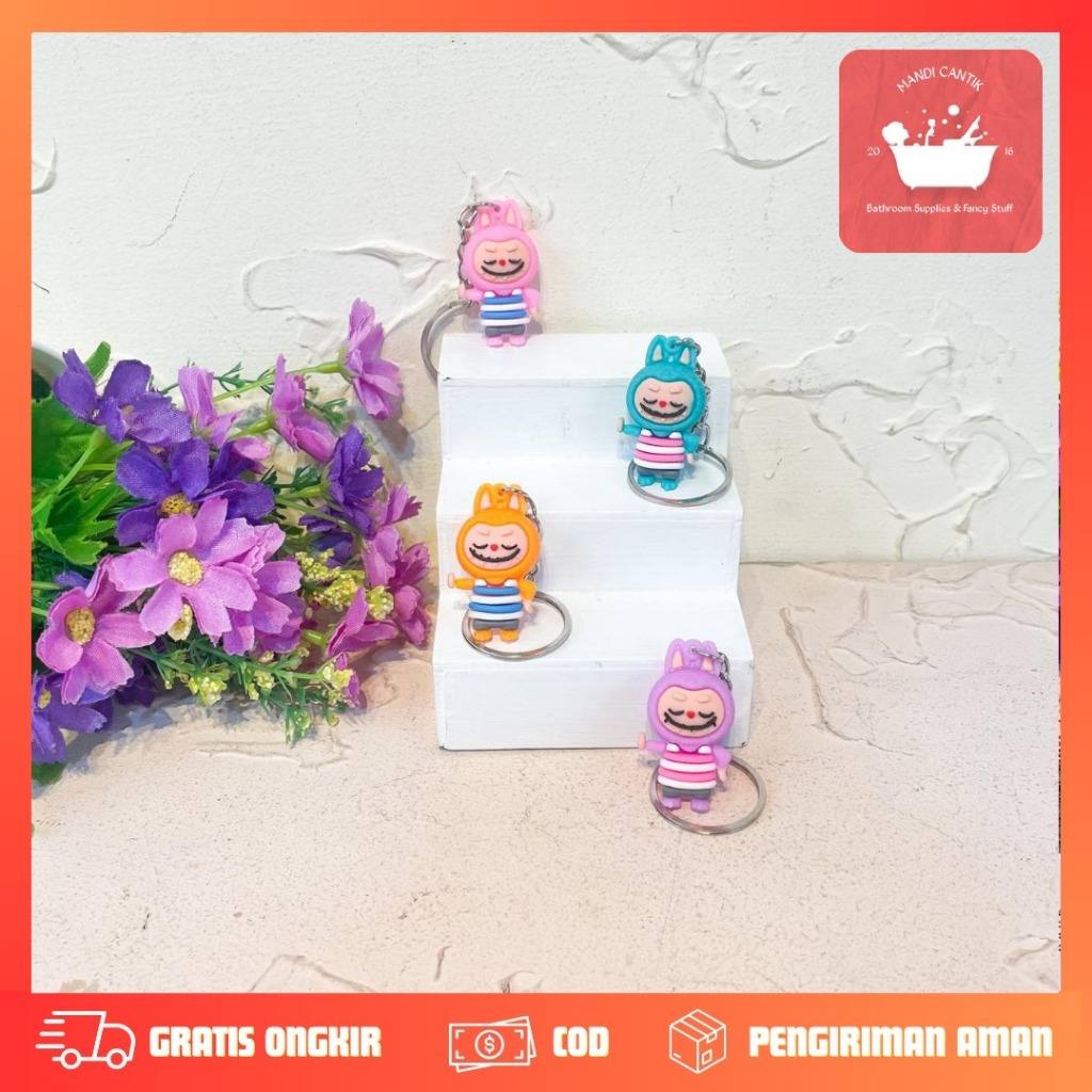 GANTUNGAN Labubu keychain mini striped clothes GK-1779 / labubu plucked ...