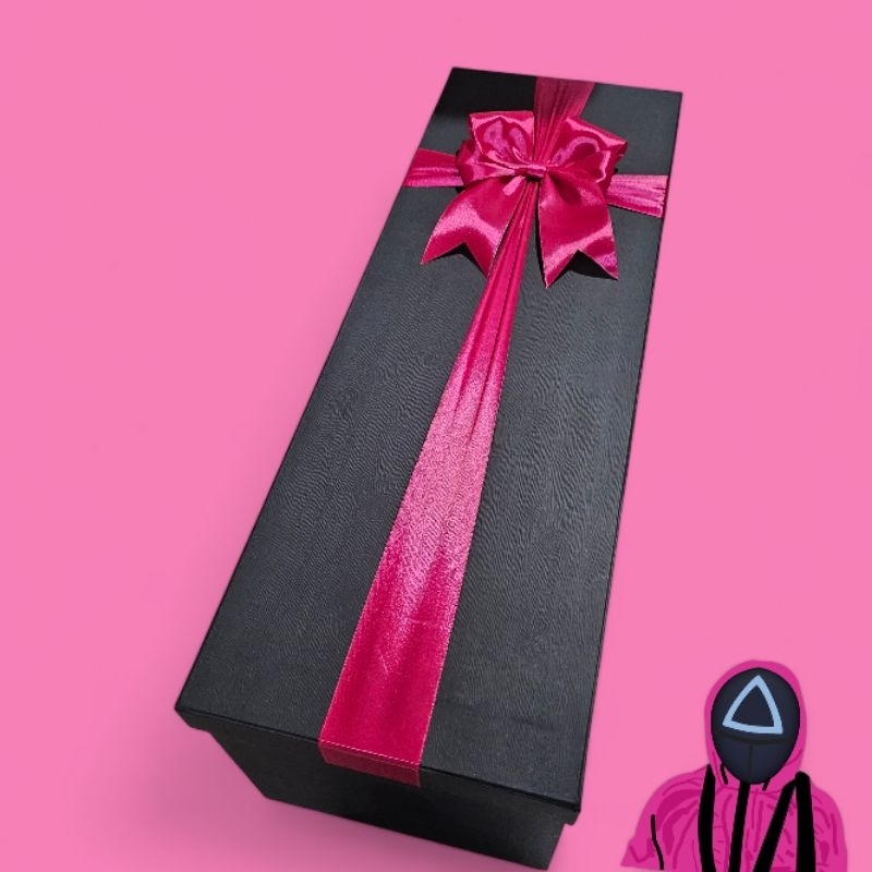 Hardbox Gift Box Exclusive Hampers Box Black Pink Ribbon Fusia Squid ...