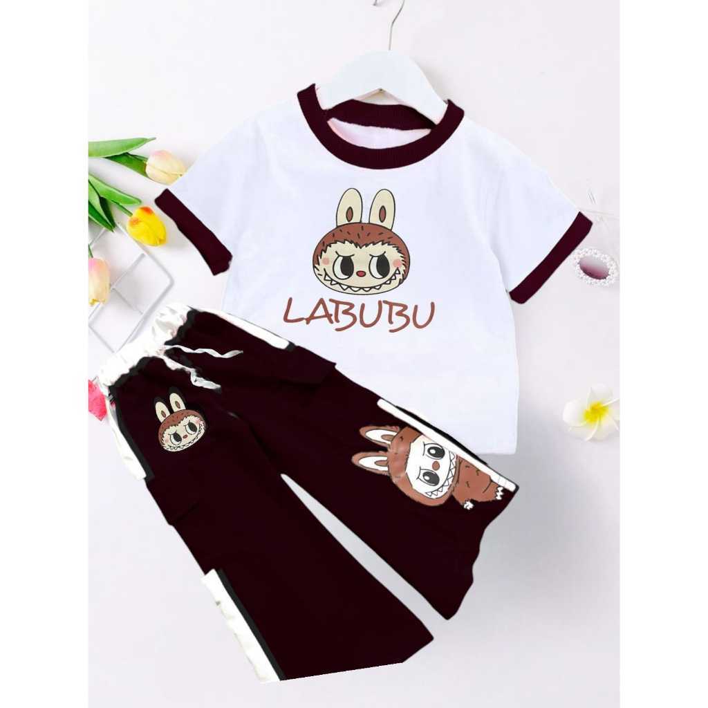 Labubu Crop Top Clothes Set for Girls 1-10 Years Labubu Pattern Viral ...