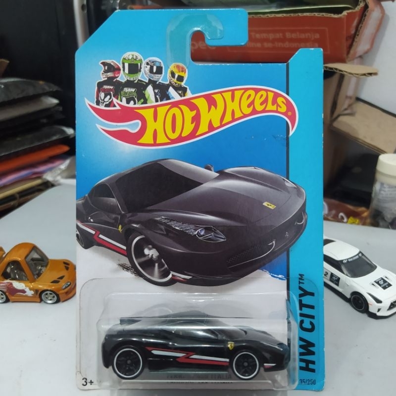 HITAM Hotwheels Ferrari 458 Italy black- hot wheels Ferrari 458 Italia ...