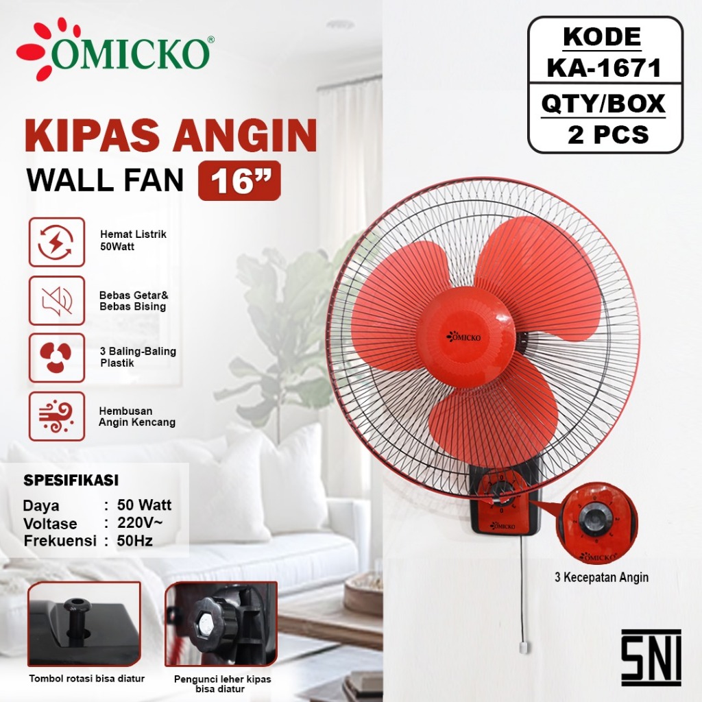 16 INCH WALL FAN/ 16 INCH WALL FAN/ 16 INCH OMICKO WALL FAN | Shopee ...