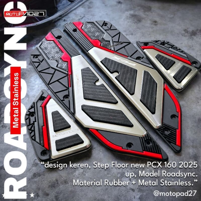 Honda NEW PCX 160 2025 ROADSYNC FOOTSTEP CARPET rubber stainless ...