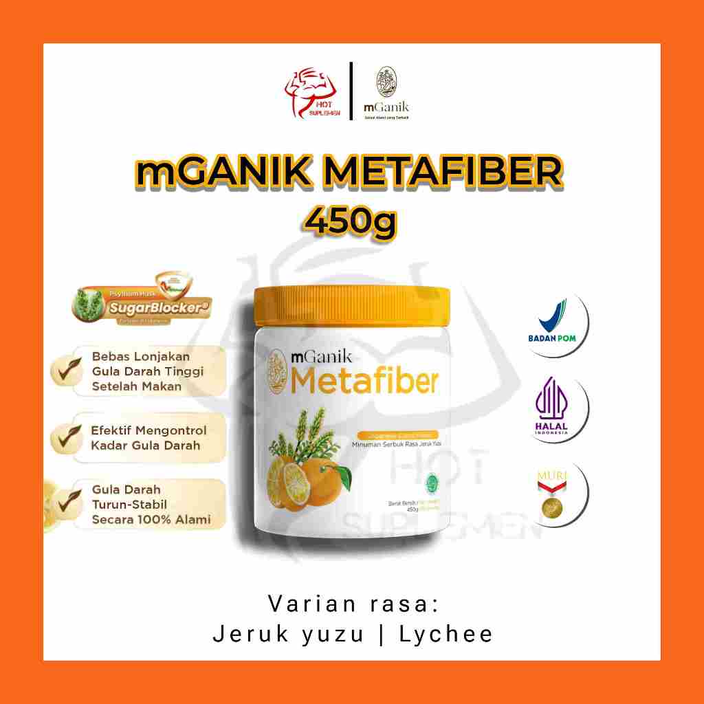Mganik METAFIBER 450 GRAM GR Fiber Drink for Diabetes M ganik Meta ...
