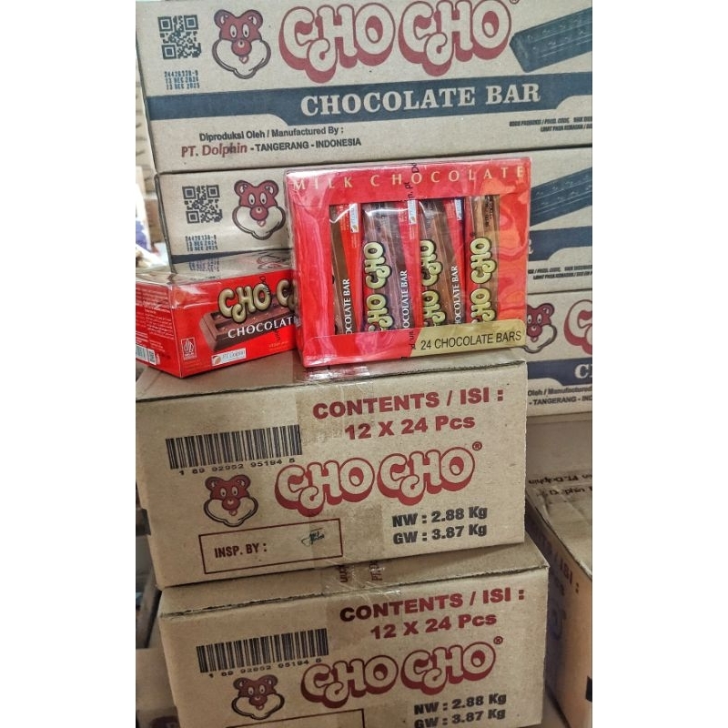 Chocho Chocolate Bar 240gr/24 pcs @10gr contains 12 boxes (CARTONAN ...