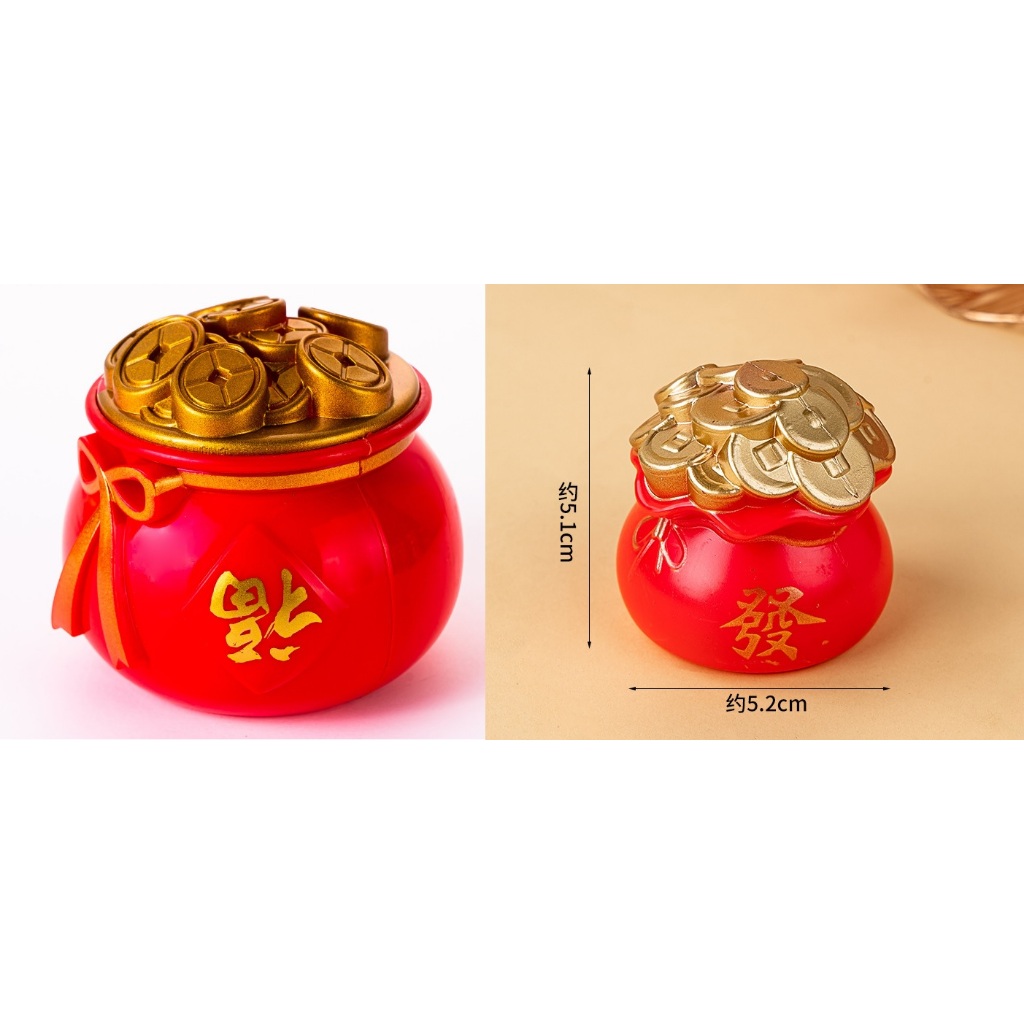 Chinese New Year cake Topper Fu gold coin jar lucky rich CNY Chinese ...
