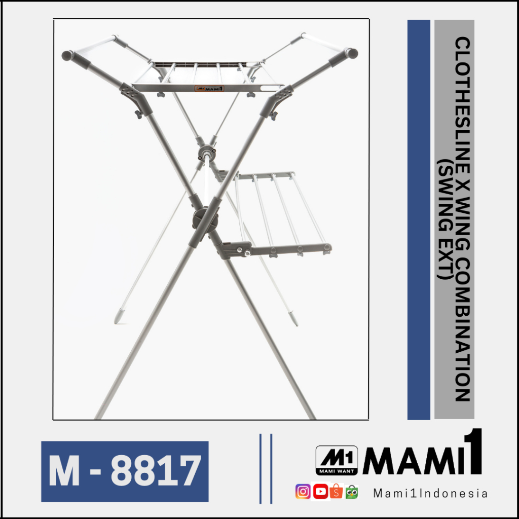 Mami1 M-8817 Clothesline X Wing Combination (Swing Extendable) | Shopee Malaysia