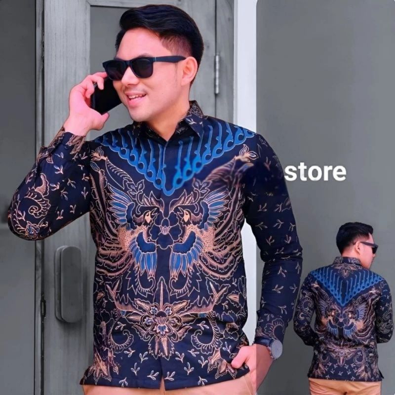 Men's BATIK long sleeve men's BATIK shirt big size JUMBO BATIK ML XL ...