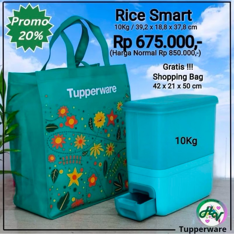Rice Smart 10L (Rice Container) Tupperware | Shopee Malaysia