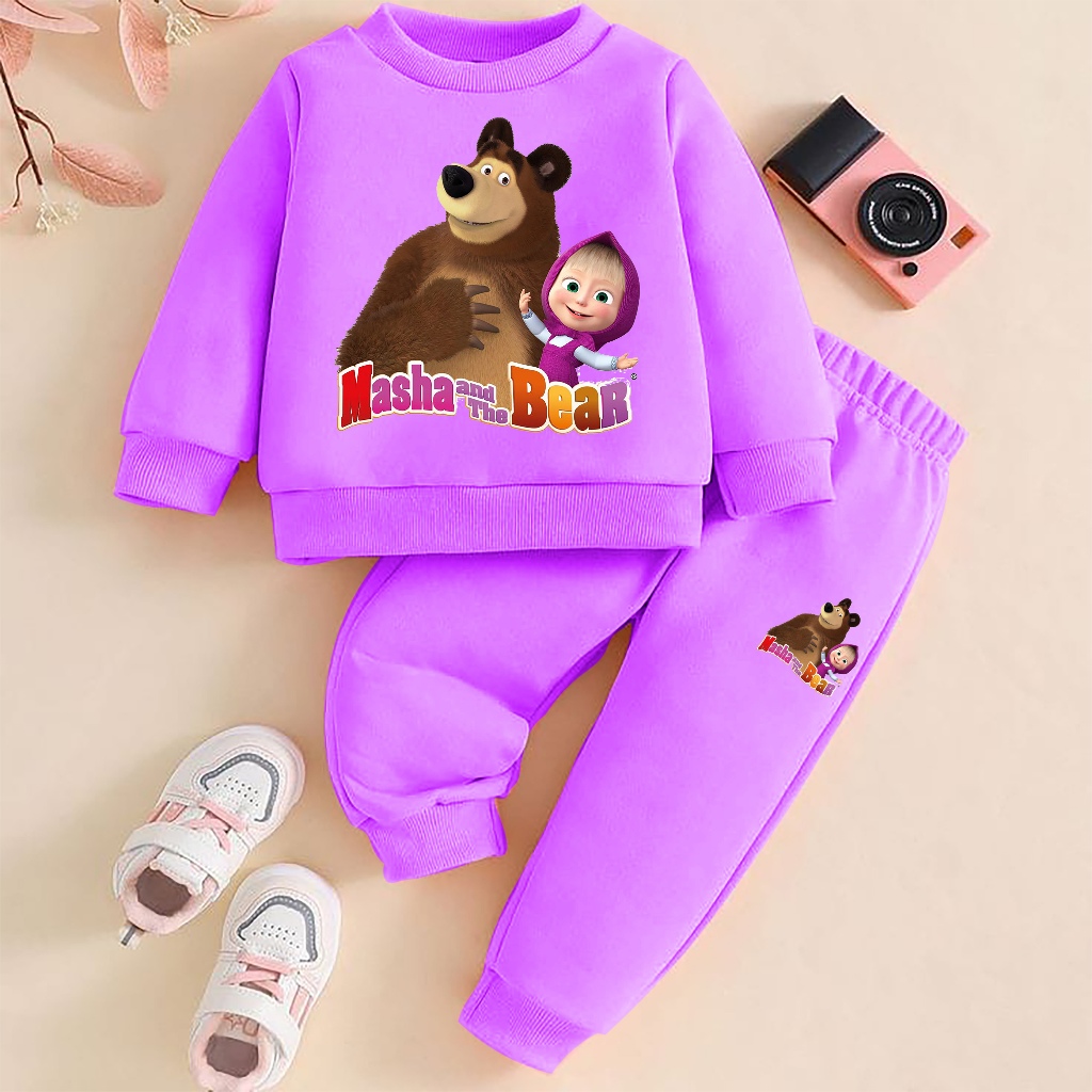 Masha and the bear Viral Boys Girls Suit Jogger Set aged 1-6 years ...