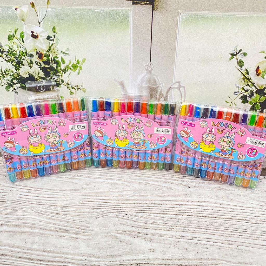 Labubu Mini Twist Crayons 1 Set contains 12 PCS CUTE CUTE Price Labubu ...
