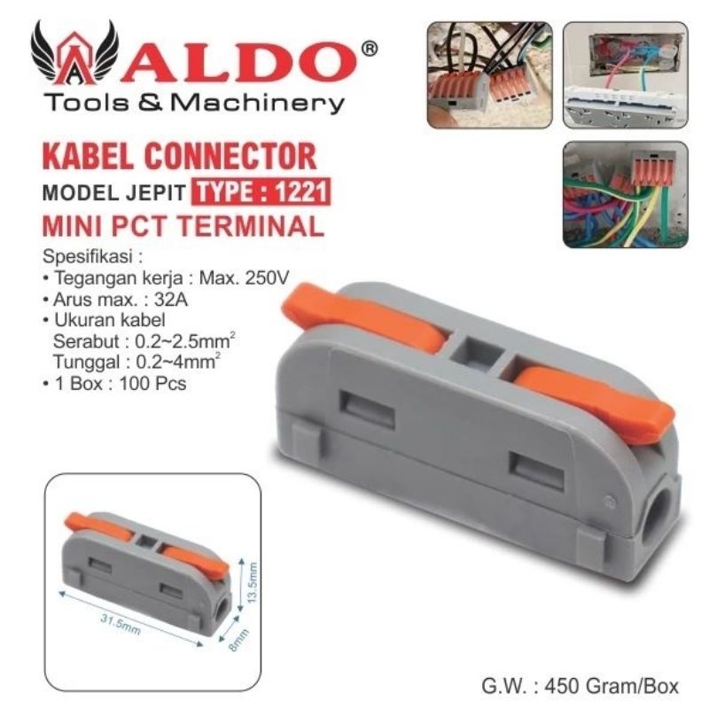 Aldo CABLE Connector CLIP Type 1221 / 1x1 JALUR (Price 1 BOX ...