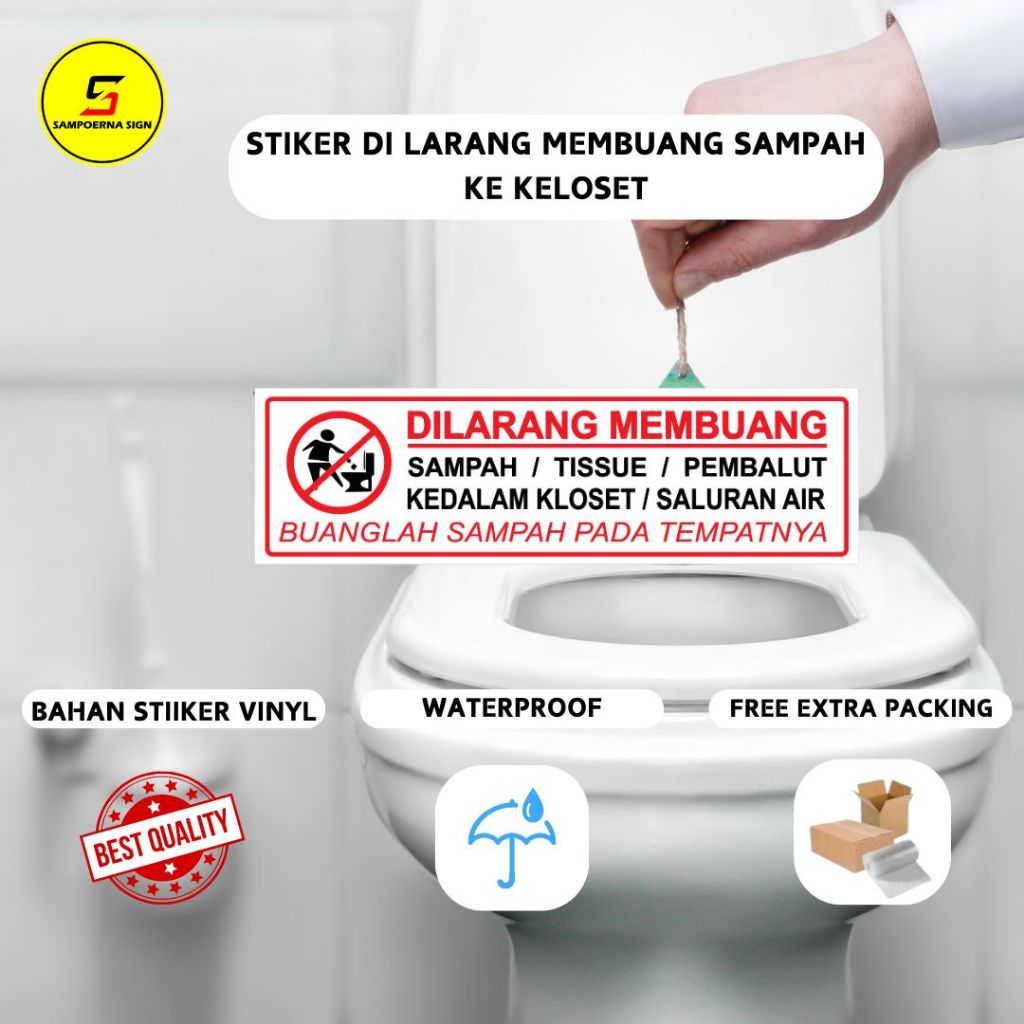 No litter to the toilet sticker / Toilet sticker / Sticker no litter ...
